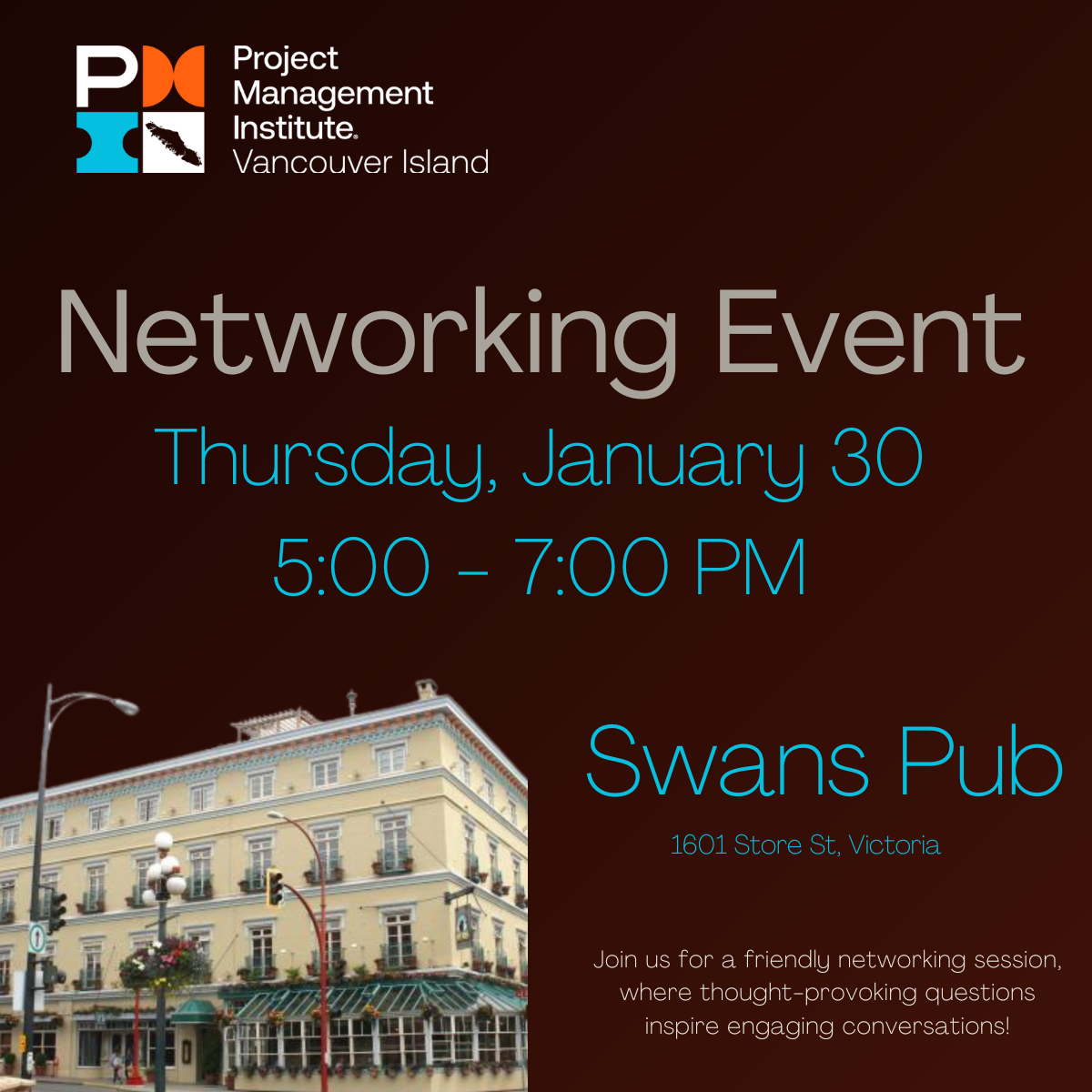 Swan's Pub Networking Event - January | PMI Vancouver Island